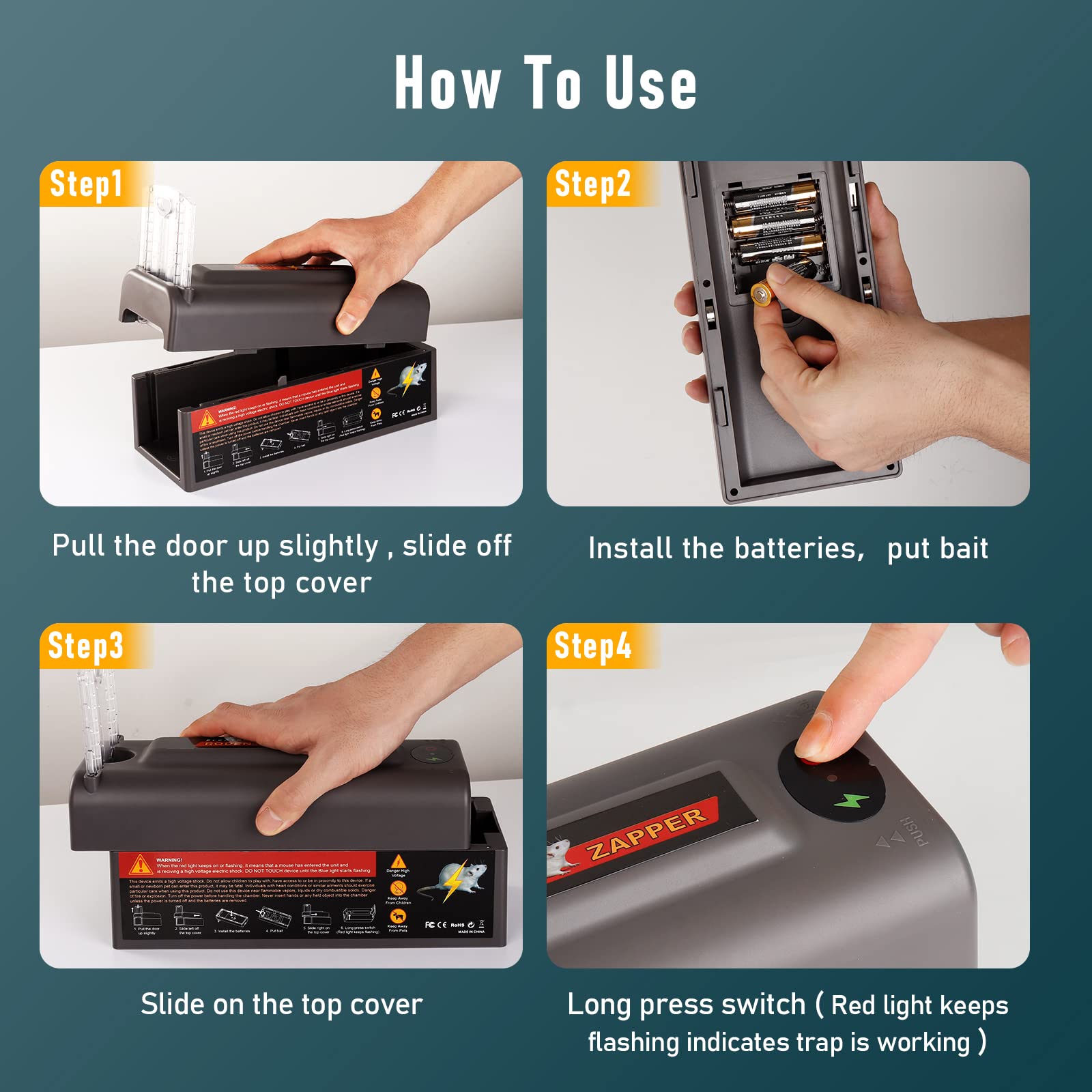 PIMAG Electric Rat Trap, Humane Mouse Traps Indoor for Homes No See ...