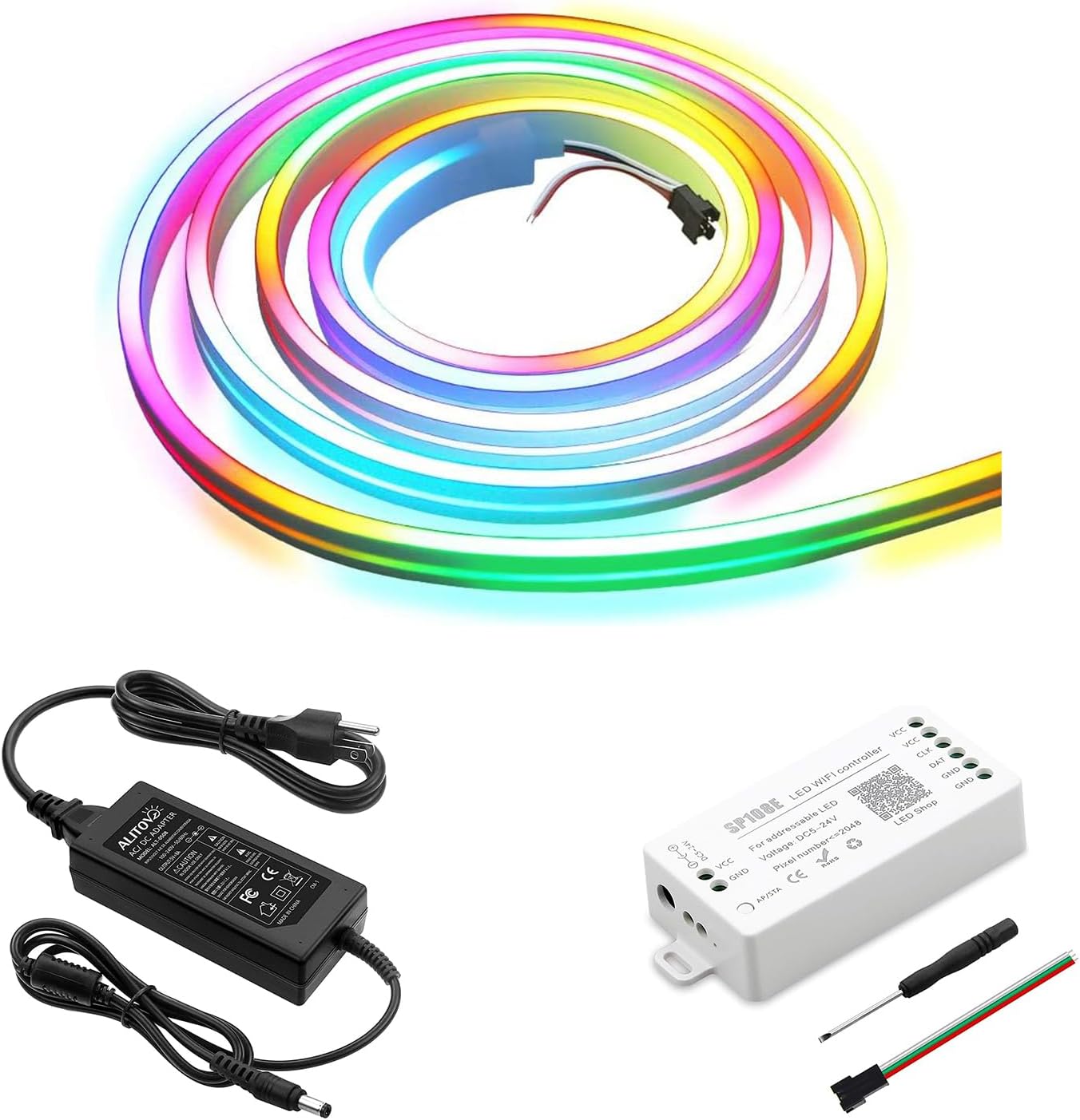 Amazon.com: ALITOVE 6.6ft 5V Addressable LED Strip WS2811 Dream Color ...