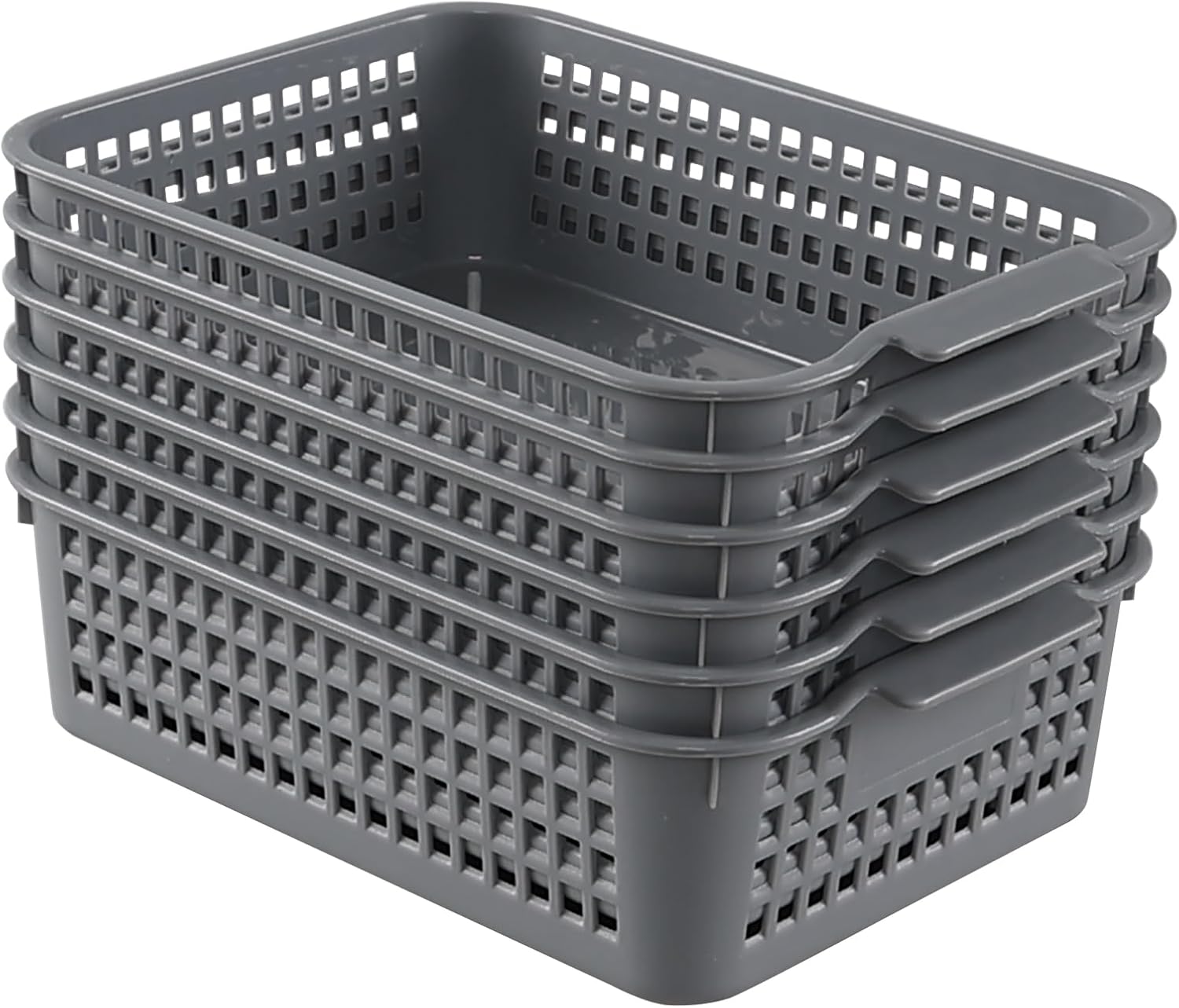 Amazon.com: Julyeen 6 Pack Large Plastic Storage Rectangle Baskets Bin ...