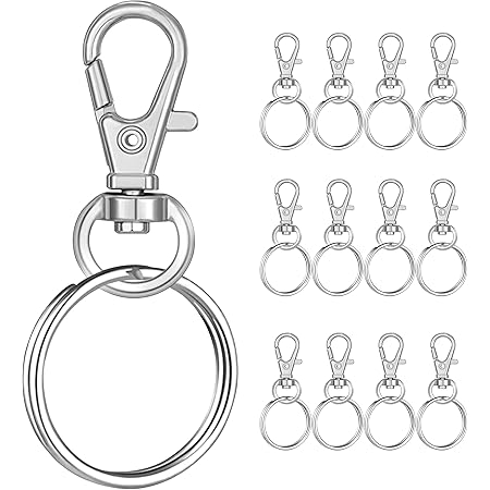 Keyrings Key Chain Clip Hooks 12pcs Keychain Hooks with Key Ring Unisex ...
