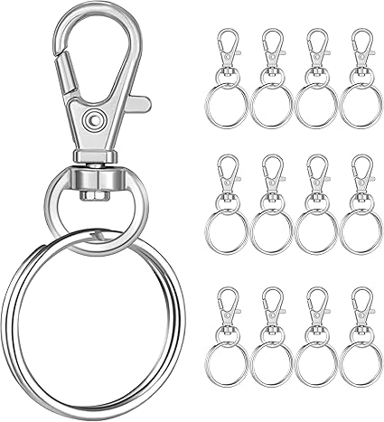 Keyrings Key Chain Clip Hooks 12pcs Keychain Hooks with Key Ring Unisex ...