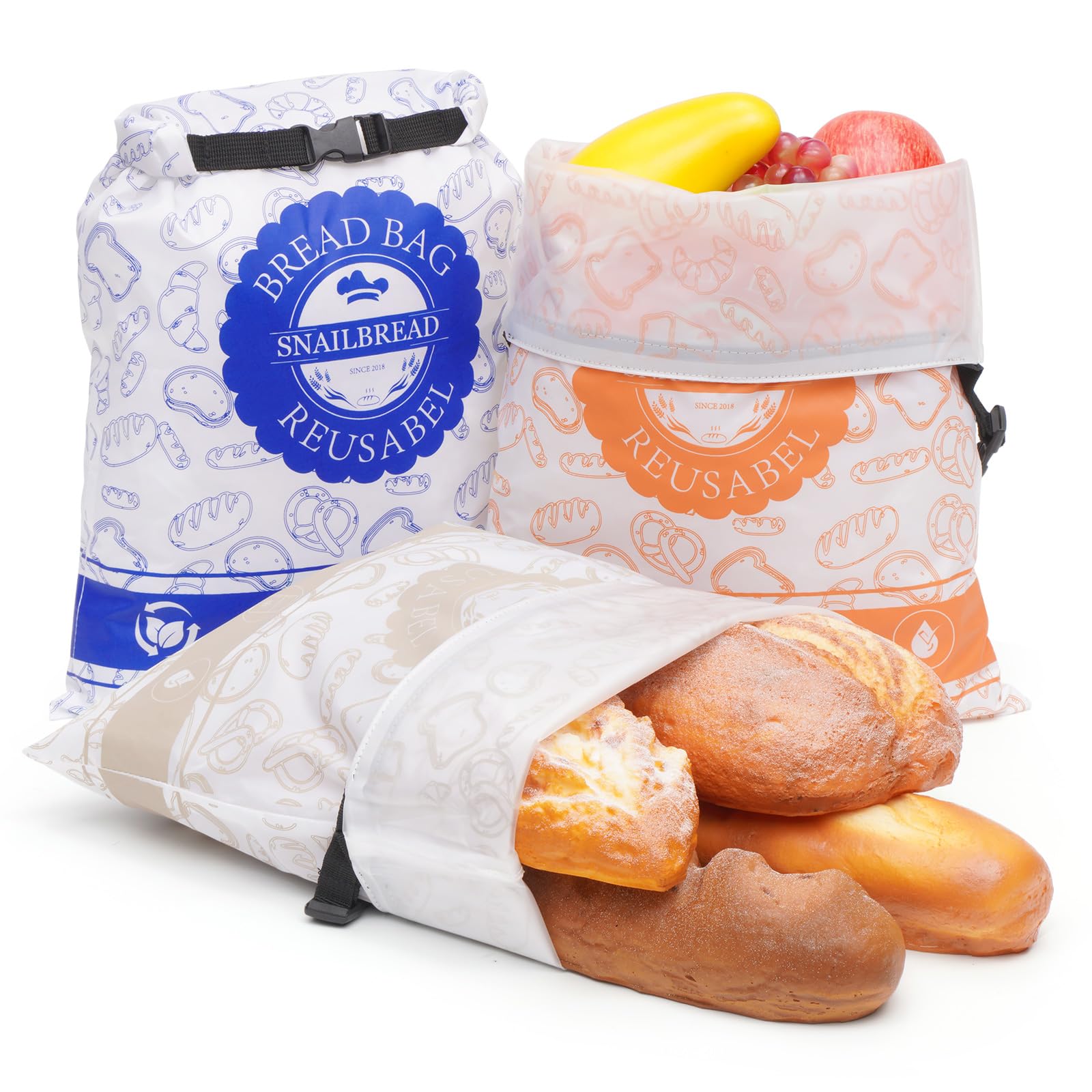 Amazon.com: Bread Bags for Homemade Bread: 3 Packs XL Reusable Bread ...