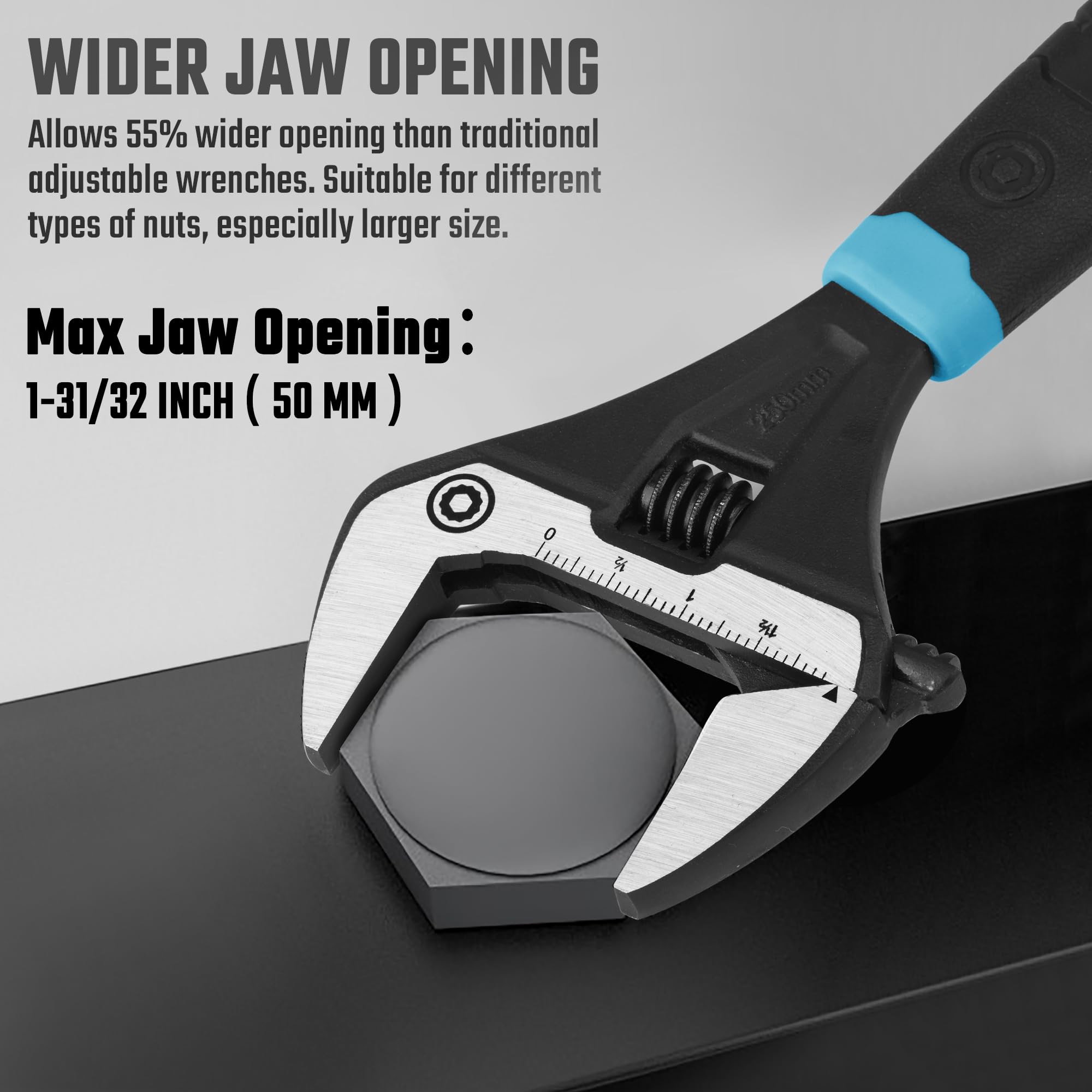 Snapklik.com : 10-Inch Adjustable Wrench, Wide Jaw Opening Plumbing ...