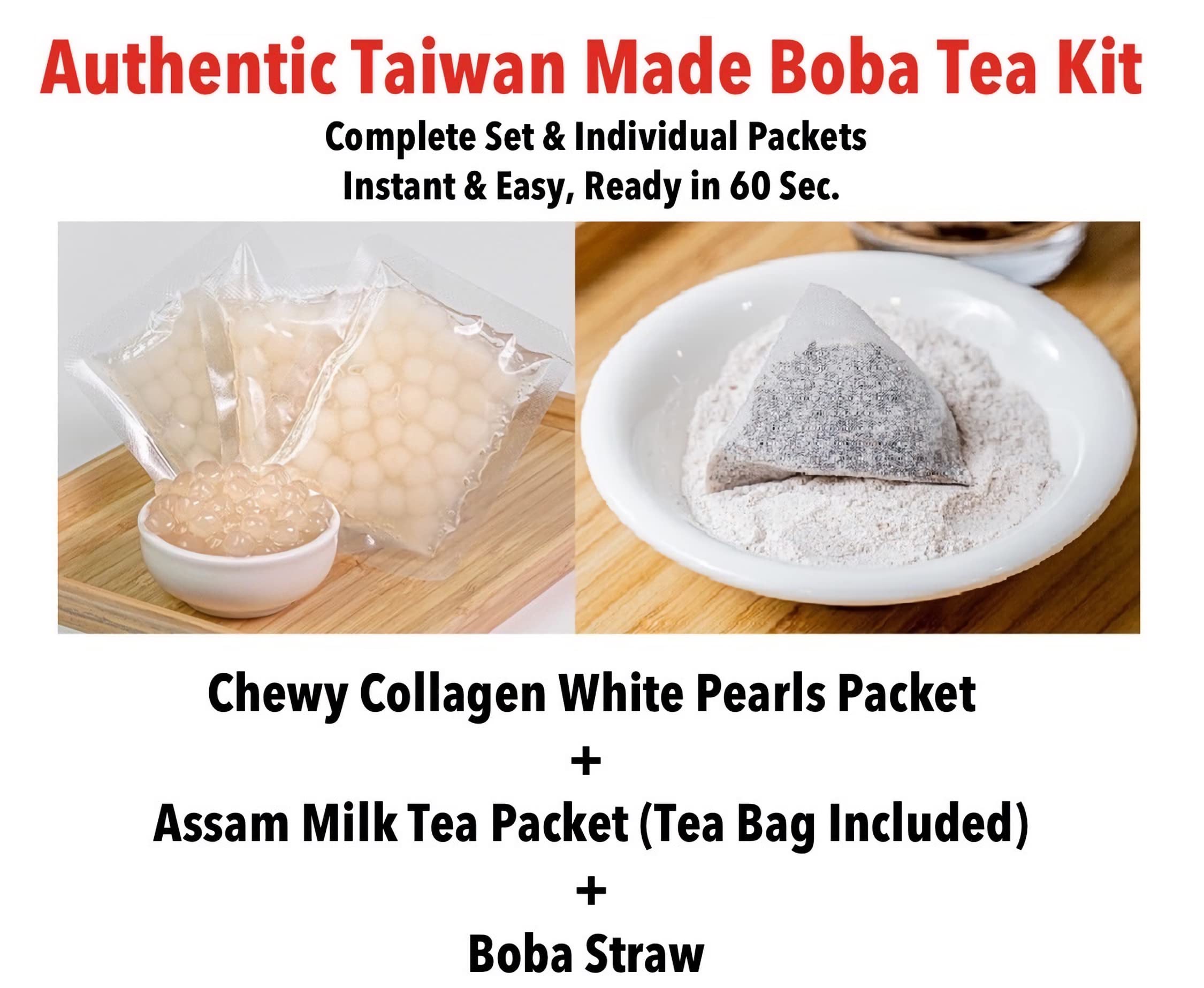Jiffy Boba Instant Assam Milk Boba Bubble Tea Kit With Chewy ...