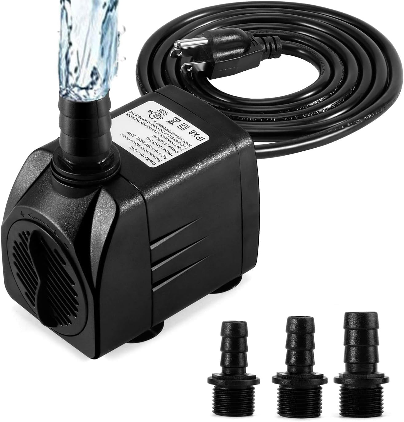 Amazon.com: Small Fountain Pumps Submersible Outdoor, 480GPH Durable 25W Outdoor Water Pump with ...