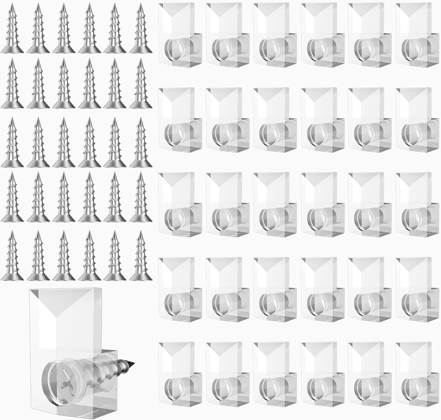 Amazon.com: Tatuo 20 Sets of Crystal Mirror Holder Clips Bulk, Clear ...