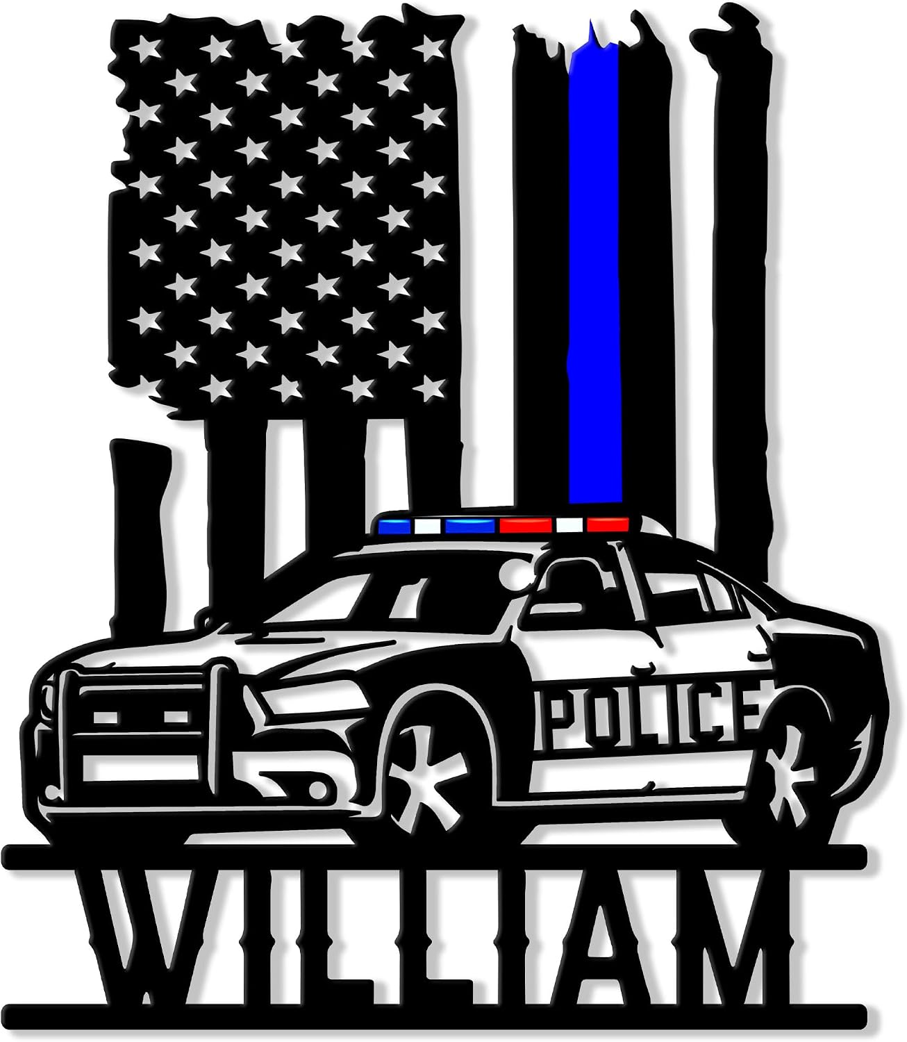 Amazon.com: Personalized Police Officer Metal Sign – Name Wall Decor ...