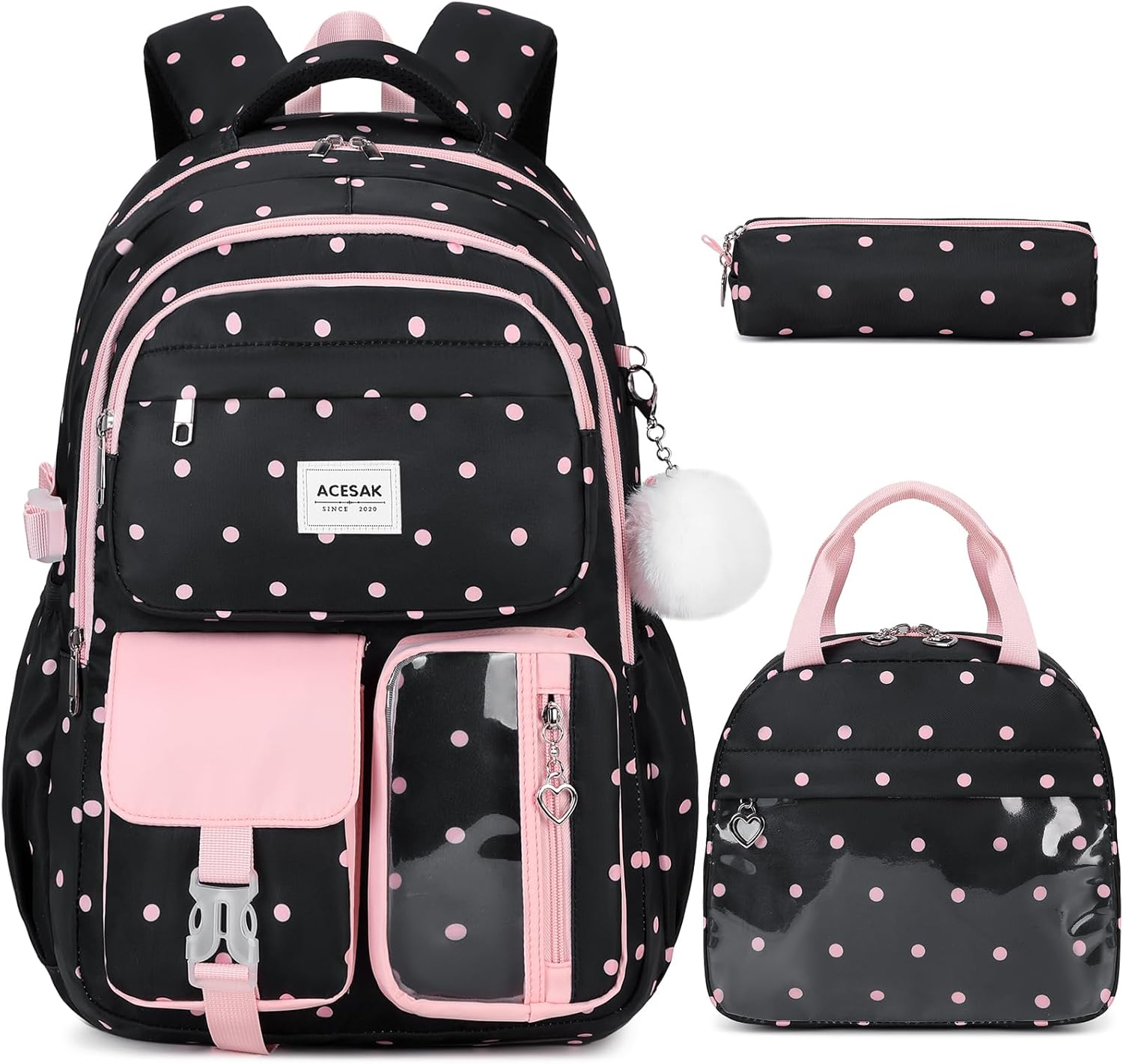 Amazon.com | ACESAK Backpack for Girls - Girls Backpack with Lunch Bag ...