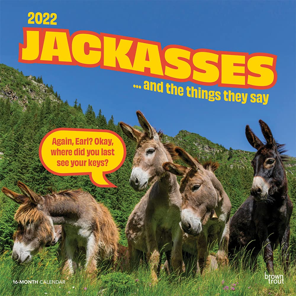 Jackasses 2022 12 x 12 Inch Monthly Square Wall Calendar, Donkey Humor ...