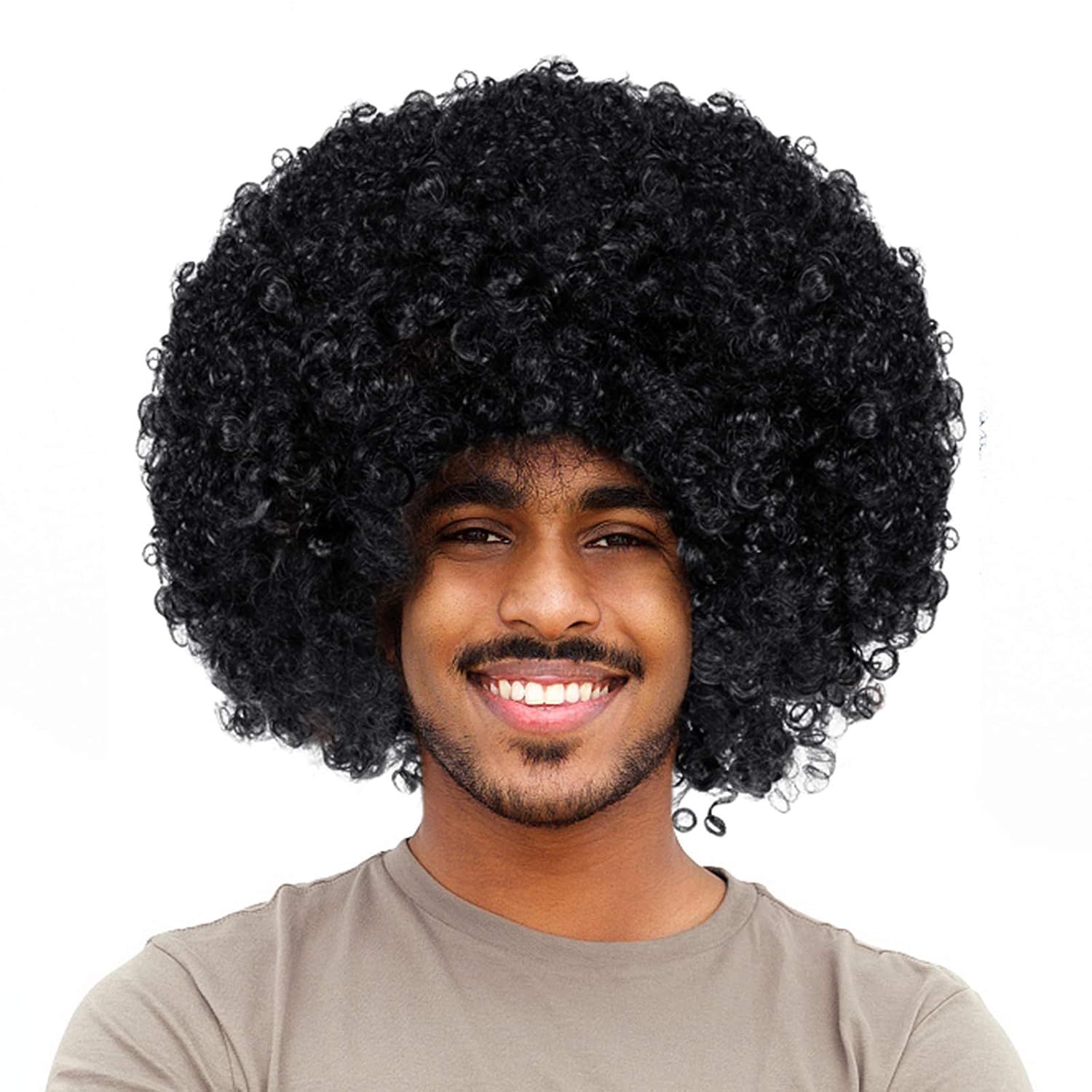 Amazon.com : Unisex Short Fluffy Afro Funny Wigs for Halloween,Holiday ...