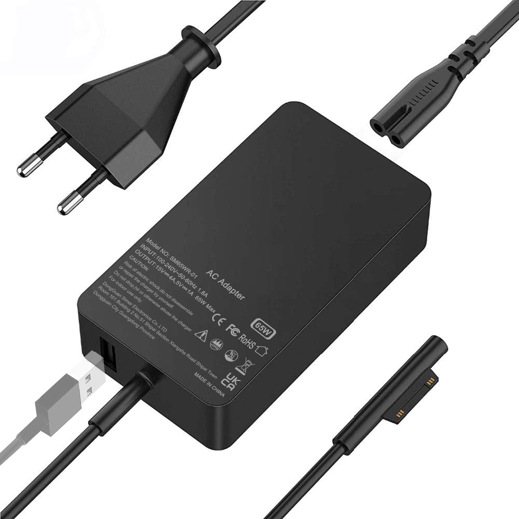 Surface Ladekabel 65W 15V 4A Microsoft Ladegerät Netzteil für Surface ...