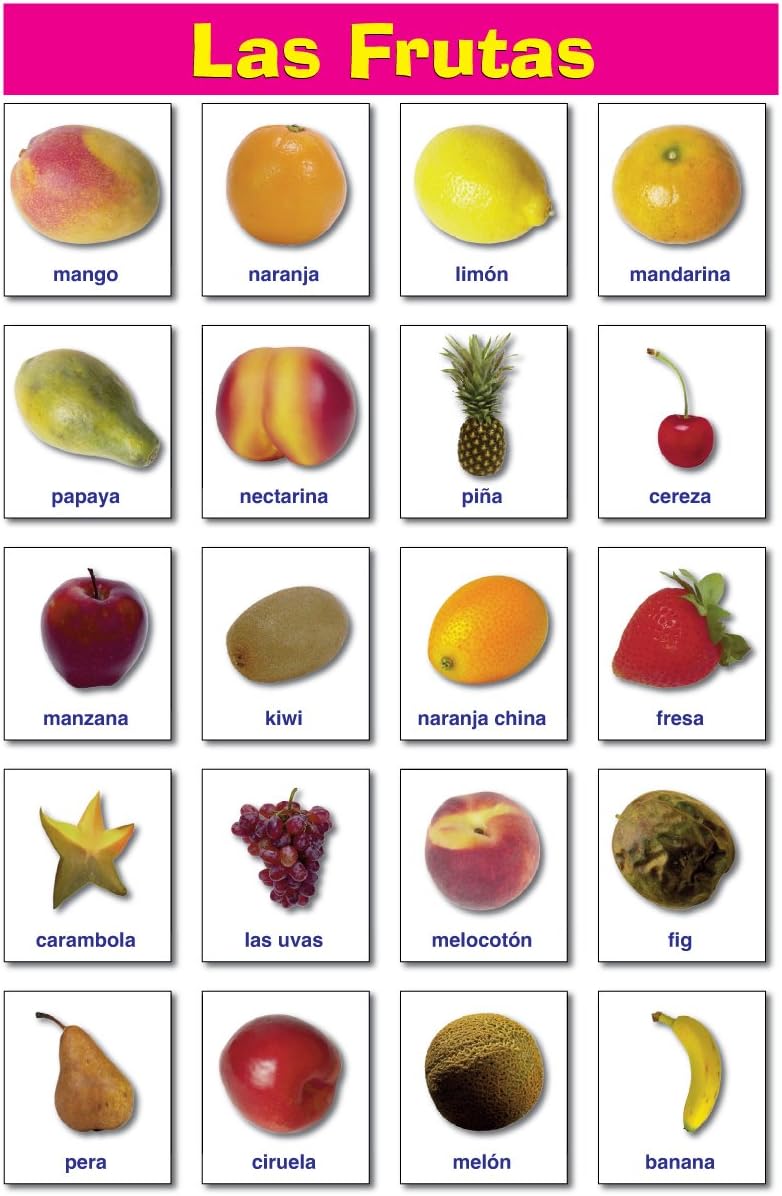 Amazon.com : Educator Spanish Fruits Laminated Chart : Office Products