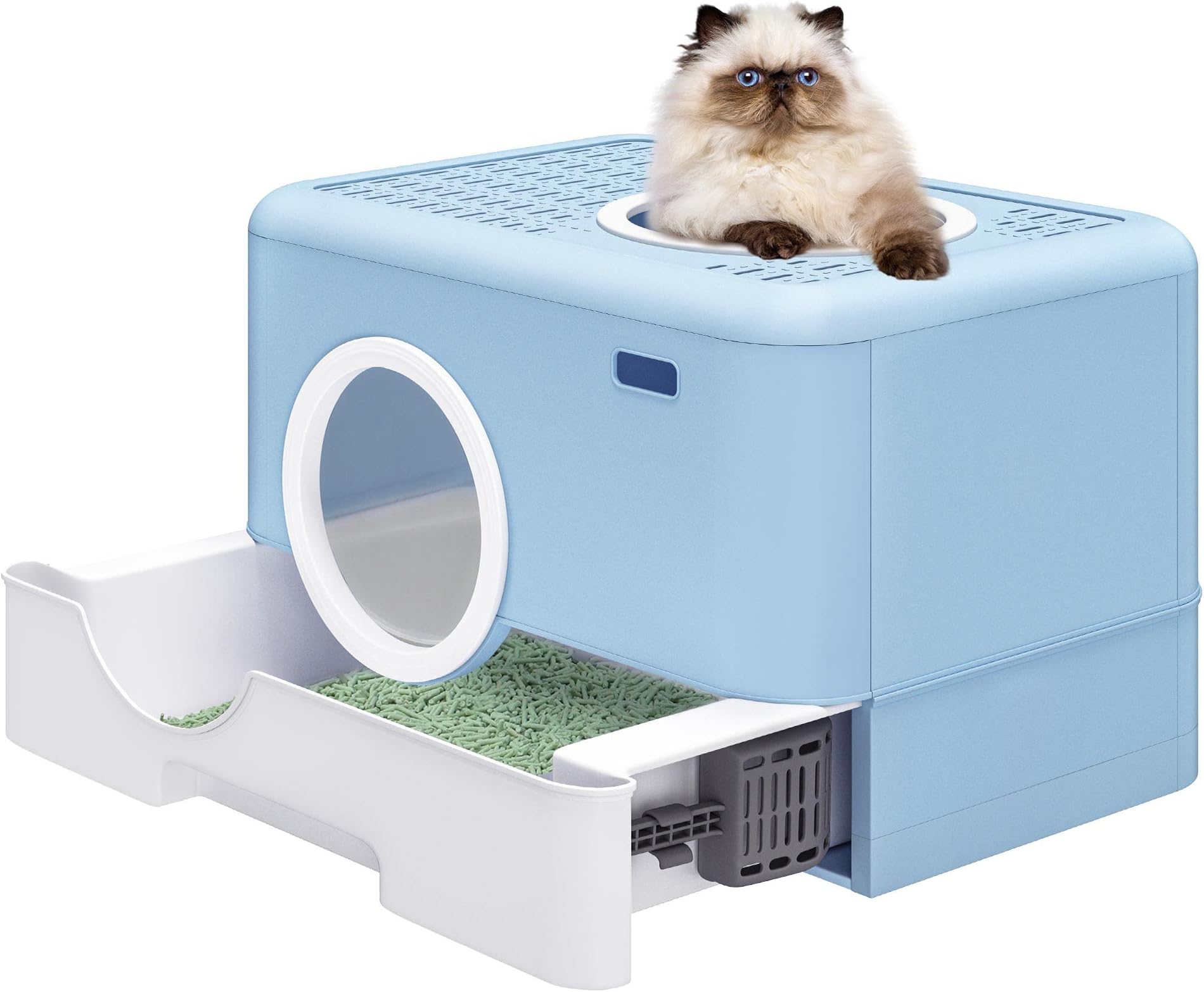 Amazon.com: Tokenkuko Cat Litter Box with Lid,Large Foldable Litter Box ...