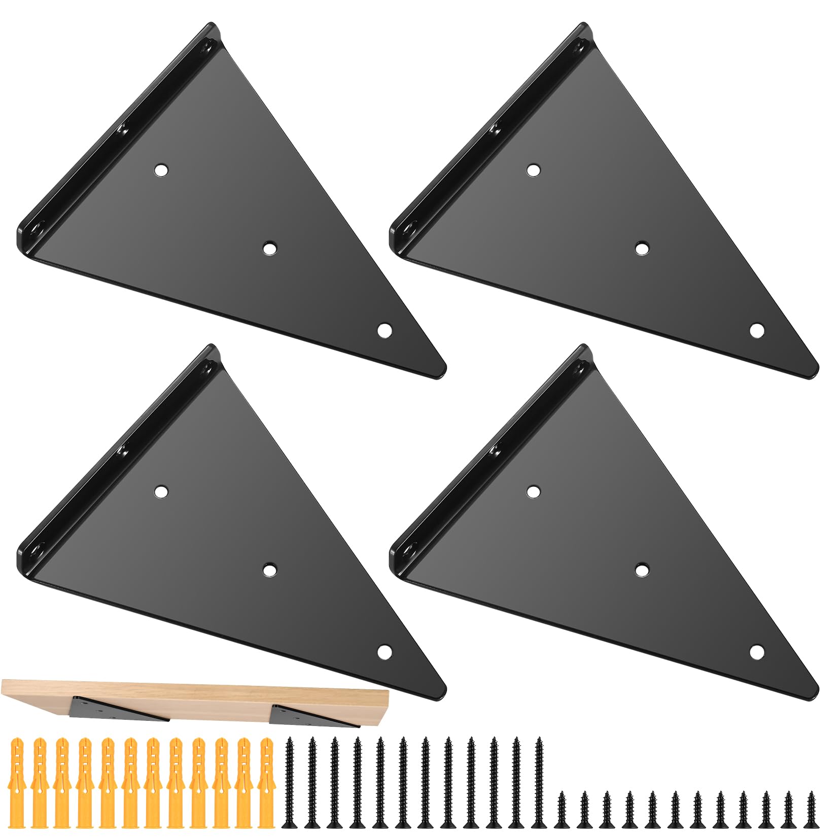 Snapklik.com : Floating Shelf Brackets, 5x6.5 Inch 4 Pcs Hidden ...