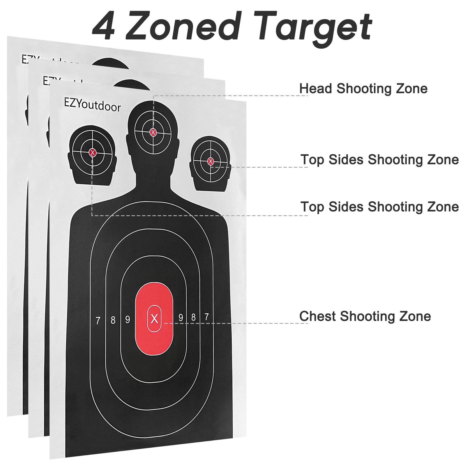 Snapklik.com : Paper Shooting Targets For Gun Range, Multiple Aiming ...
