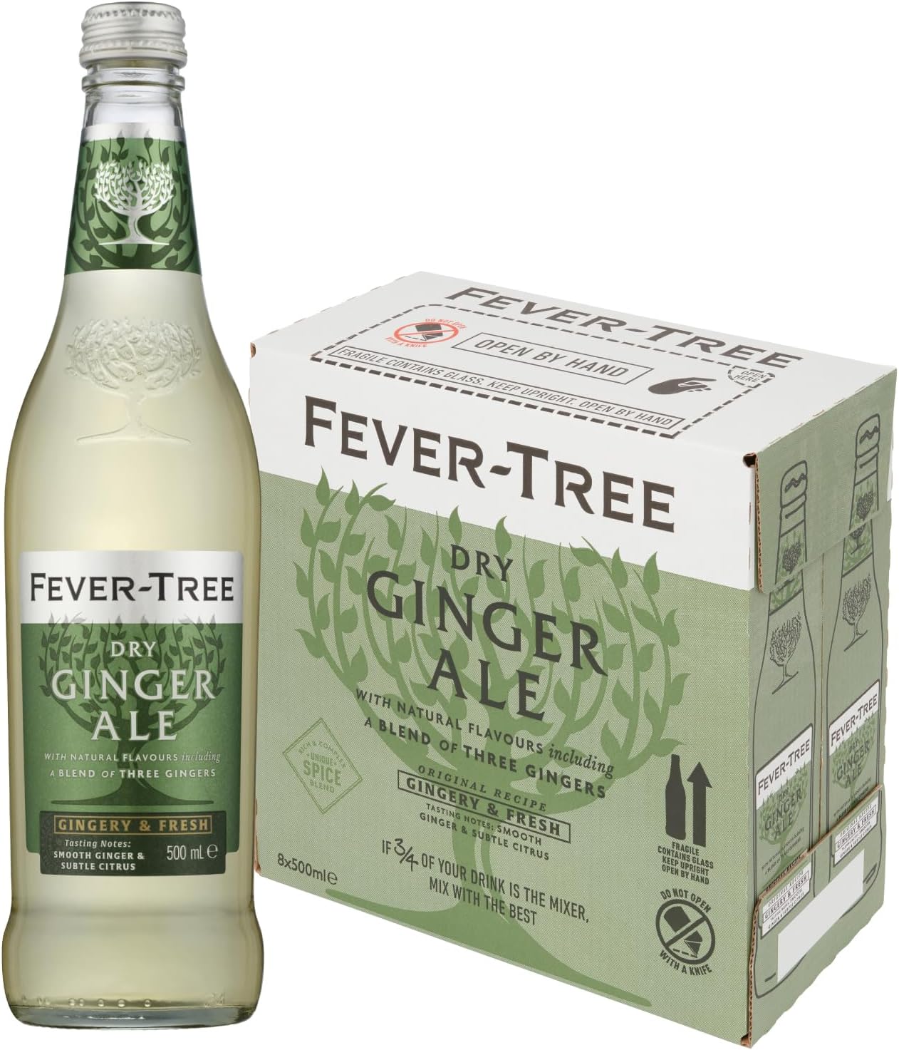 Fever-Tree Dry Ginger Ale, Sparkling Soda Soft Drink Mixer, Natural ...