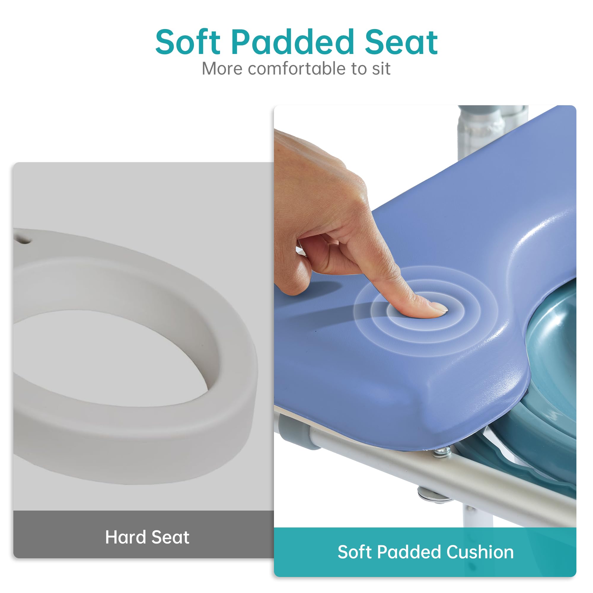 Restisland Raised Toilet Seat with Armrest and Backrest, Elevated ...