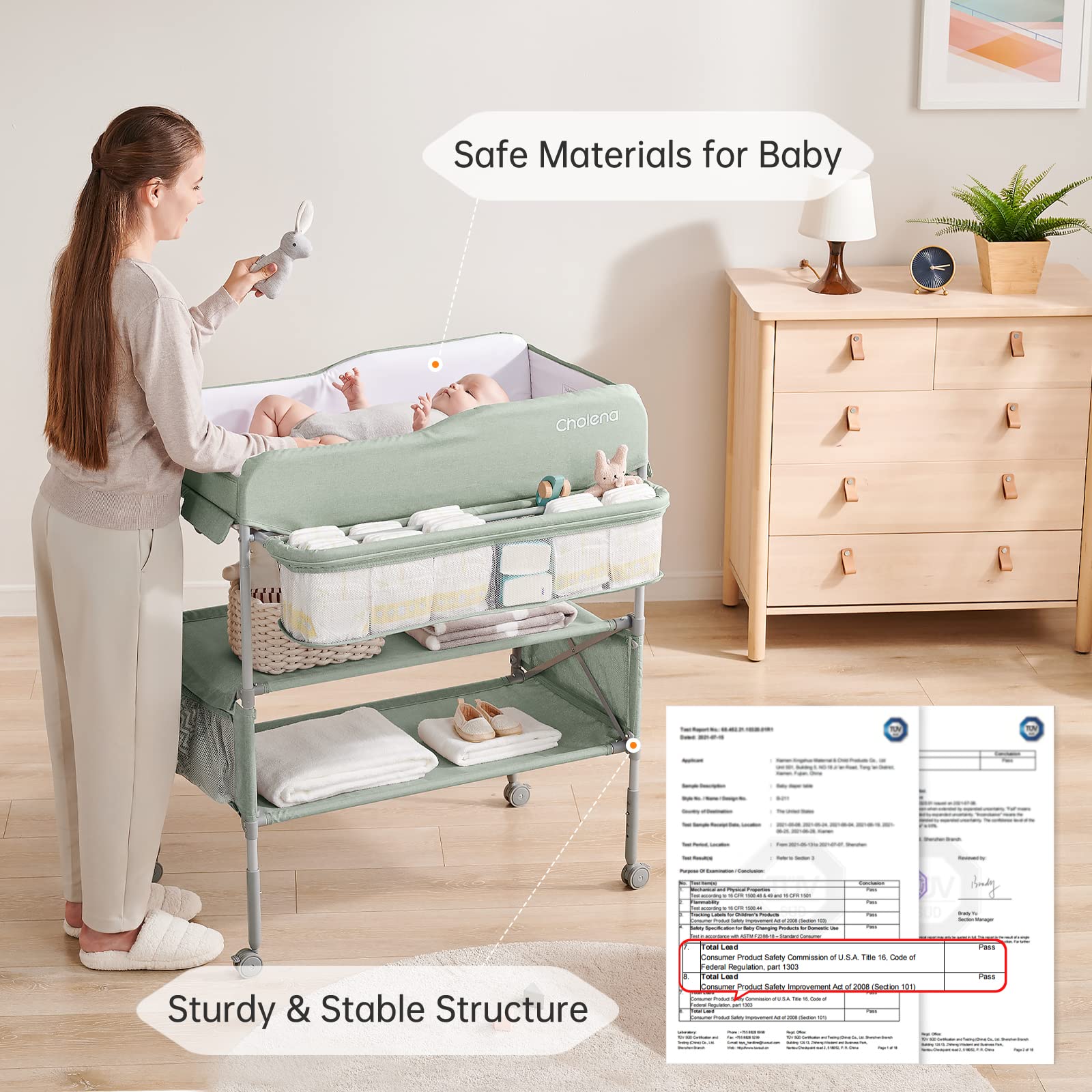 Baby Changing Table Portable Adjustable Changing Station for Tall ...