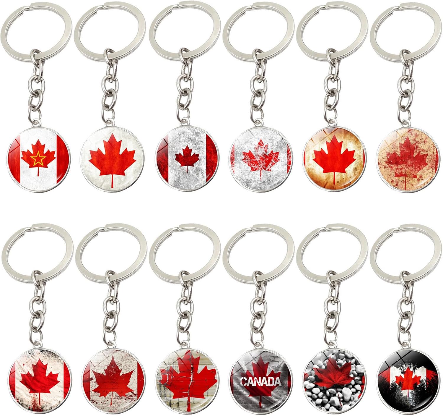LRNESTO 12 Pcs Canada Keychain Canada Souvenirs Canadian National Flag ...