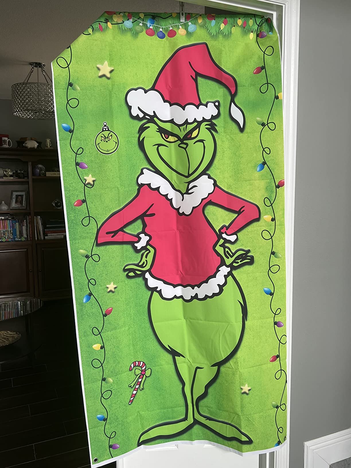 $3/mo - Finance Grinch Christmas Door Cover Decorations Grinch Green ...