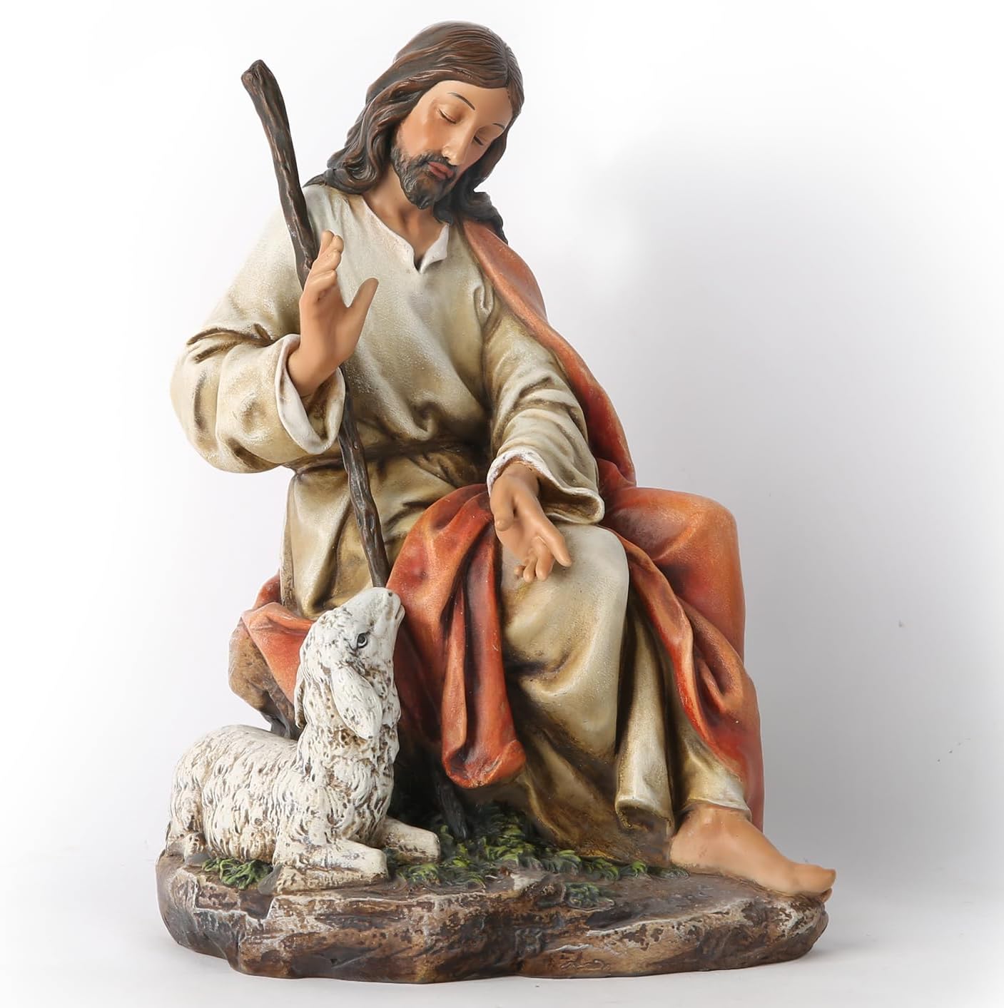 Amazon.com: BC Catholic The Good Shepherd Figure, Christ Jesus Statue ...