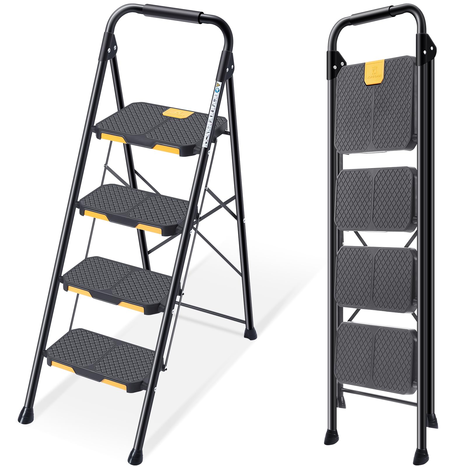 4-Step Tall Ladder and A Small Step Stool, Perfect Size for Family Use ...