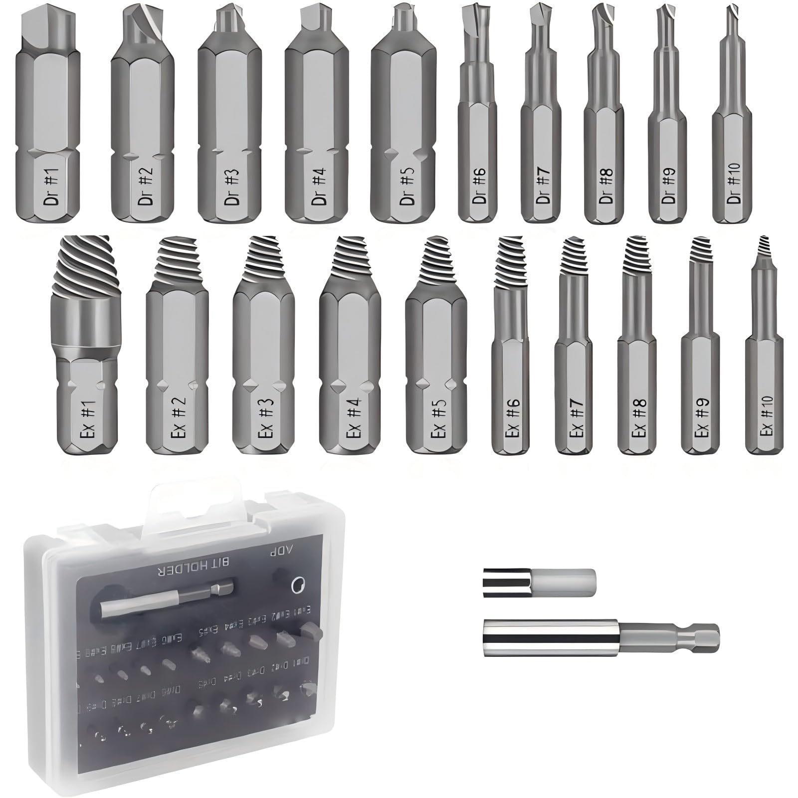 BRIOTA 22 Pcs Damaged Screw Extractor Set, Easy Out Stripped Screw ...