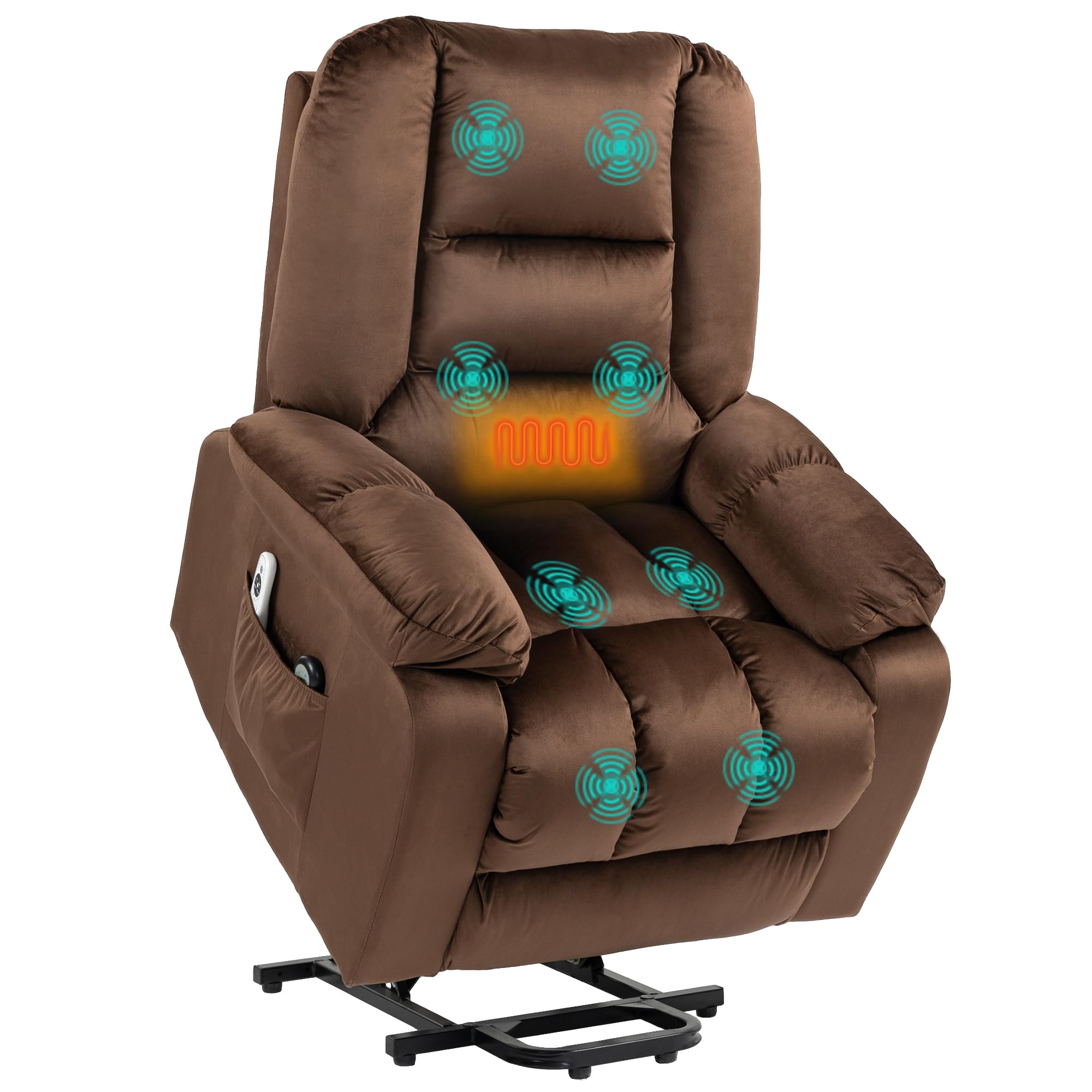 HOMCOM Riser and Recliner Chair for the Elderly, Quick Assembly, Fabric ...