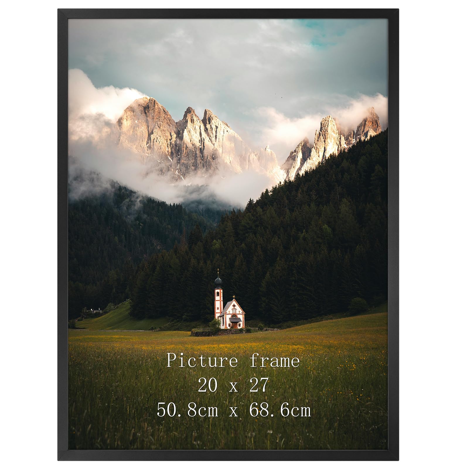 Giftgarden 20x27 Picture Puzzle Frame Black, Textured Aluminum Frame ...