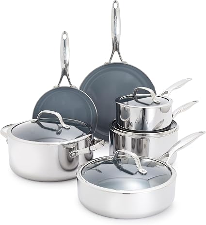 Amazon.com: GreenPan Valencia Pro Tri-Ply Stainless Steel 10 Piece ...