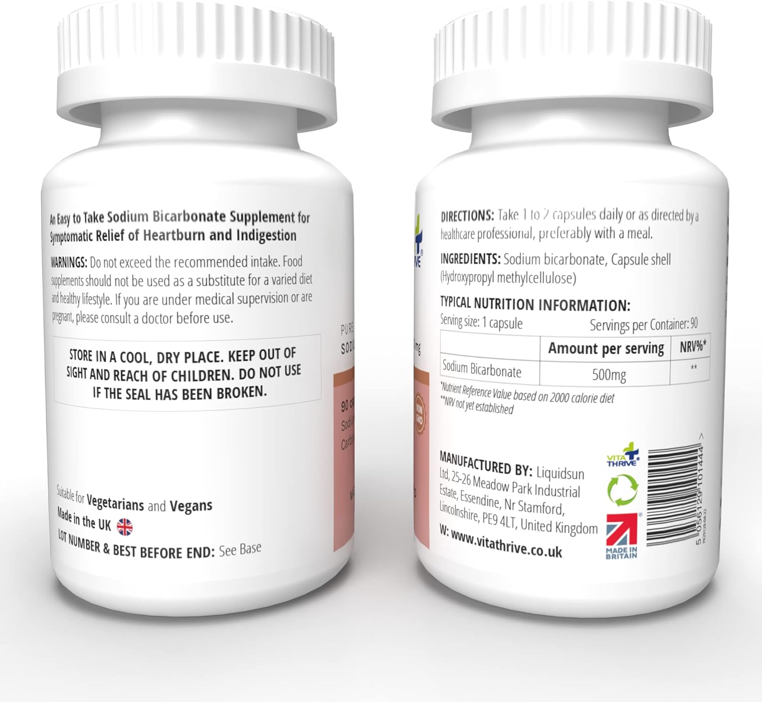 VitaThrive® Sodium Bicarbonate 500mg – 90 Capsules – BigaMart