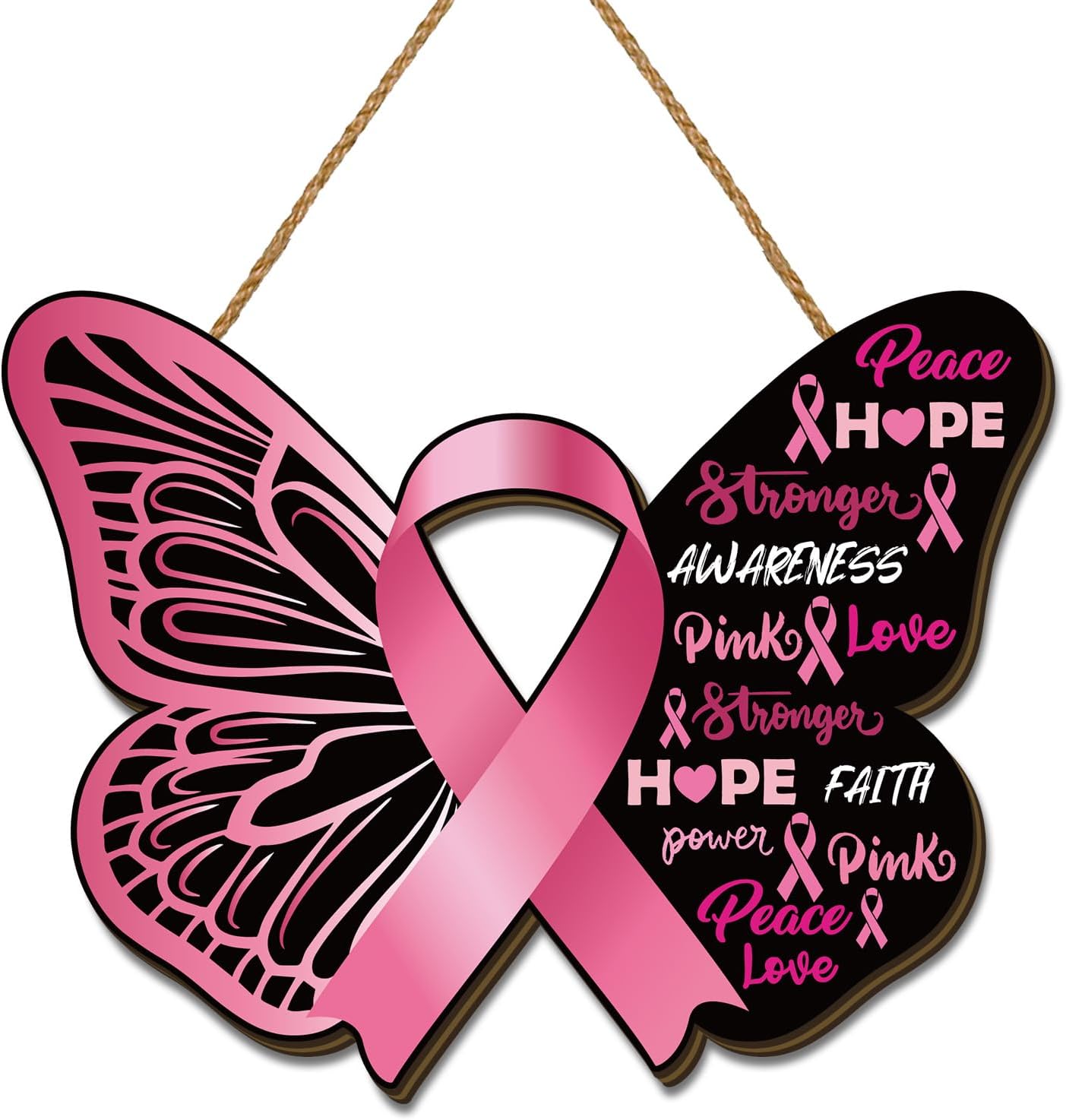 Amazon.com: Breast Cancer Decorations Breast Cancer Awareness Wooden ...