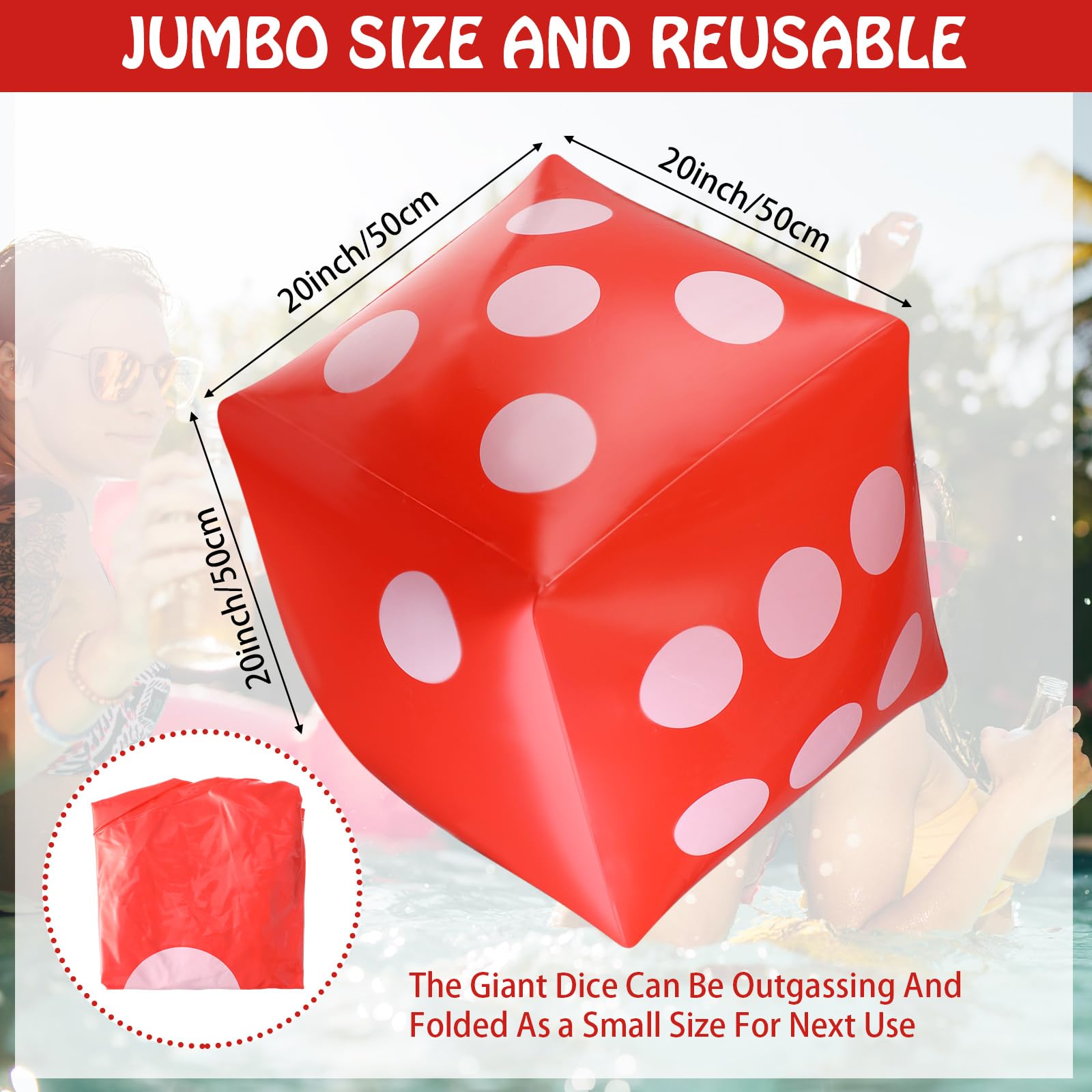 Snapklik.com : 3 Pack Large Inflatable Dice Jumbo Giant Inflatable Dice ...