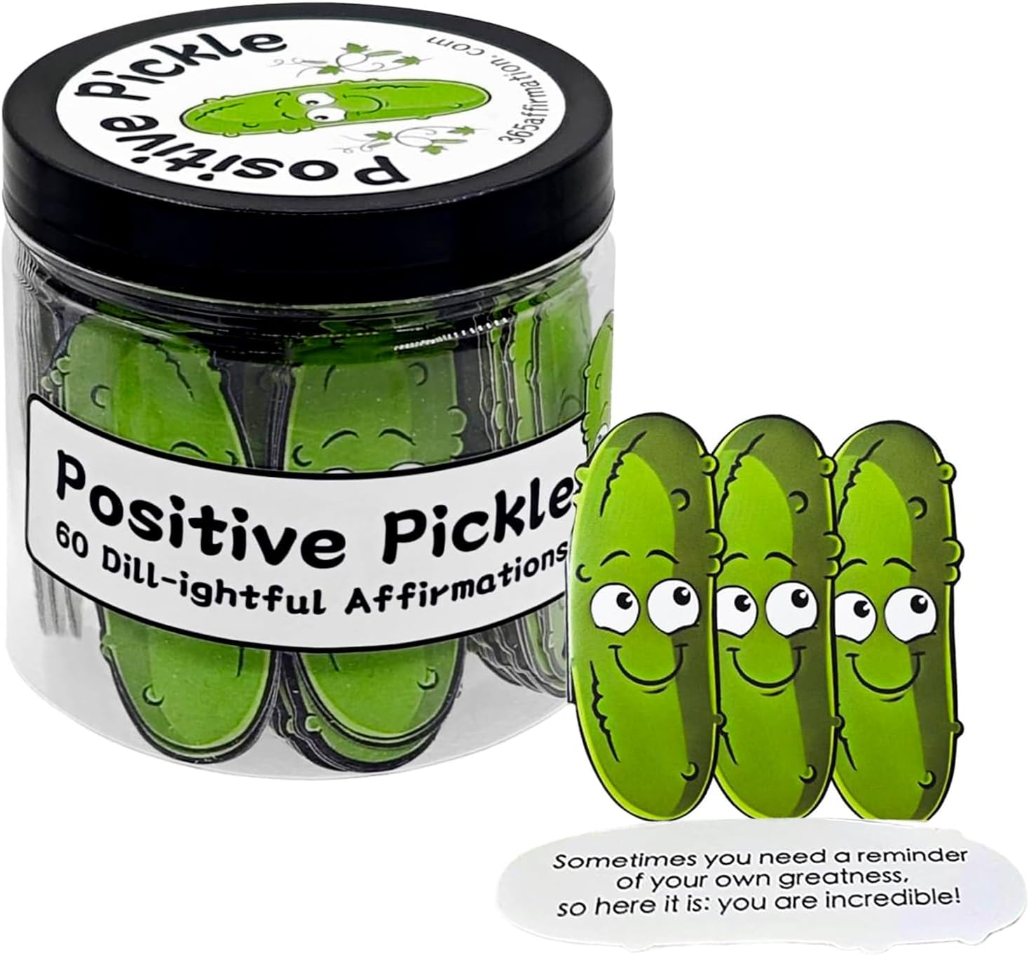 Amazon.com: Positive Pickle Cards Jar, Mini Pickle Affirmation Cards ...