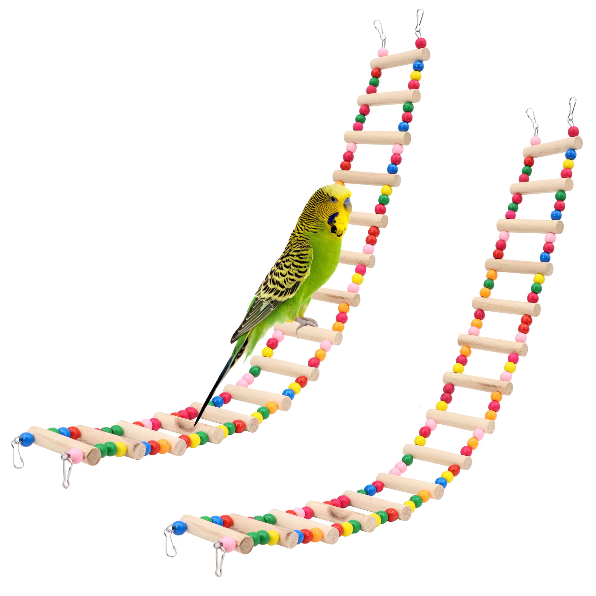 Amazon.com : 15-Step Bird Ladder Bridge,28.74 x 3.15 inch Raw Wood and ...