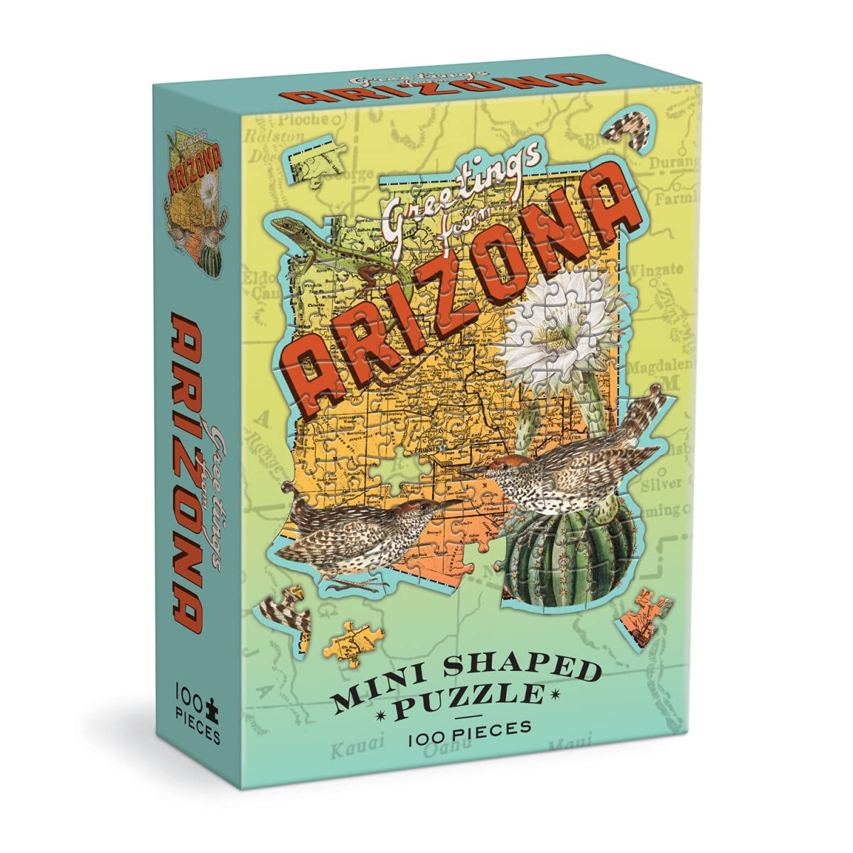 Amazon.com: Galison Arizona Mini Shaped Puzzle - 100 Jigsaw Pieces ...