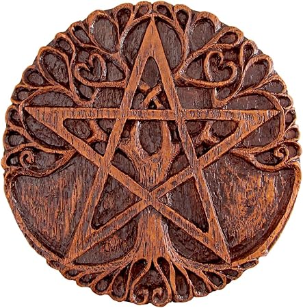 Amazon.com: Dryad Design Tree Pentacle Wall Plaque Wood Finish - Wiccan ...