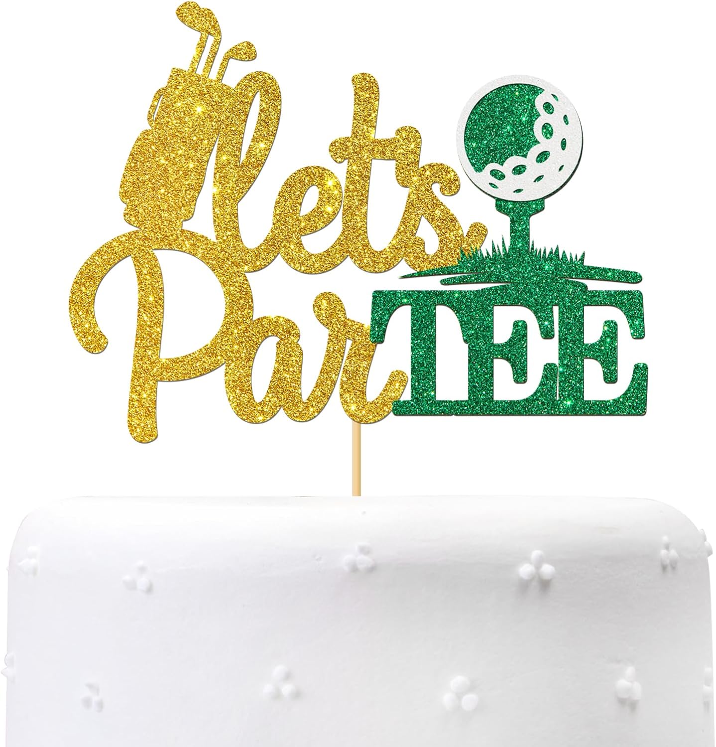 Amazon.com: Maicaiffe Let's Partee Cake Topper, Golf Theme Birthday ...