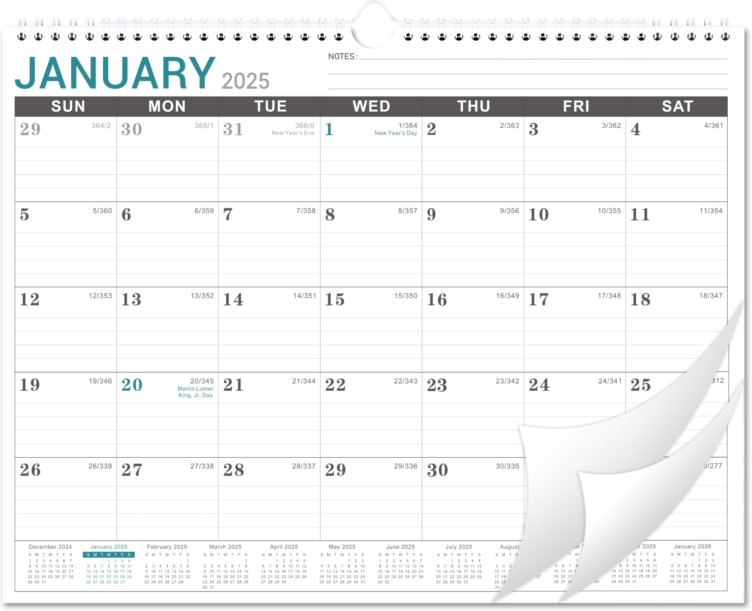 Amazon.com: 2025 Wall Calendar - Monthly Wall Calendar 2025, 15" x 11.5 ...