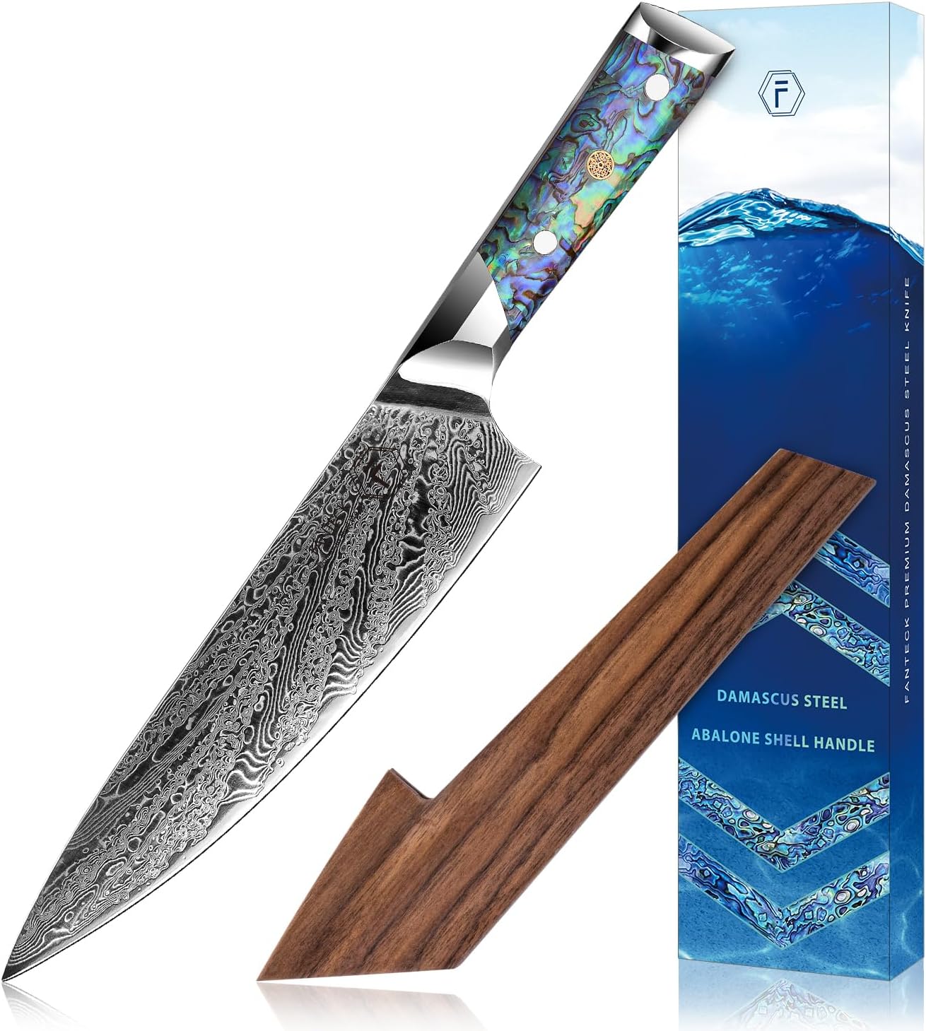 Amazon.com: FANTECK Chef Knife 8 Inch,Damascus Japanese Professional ...