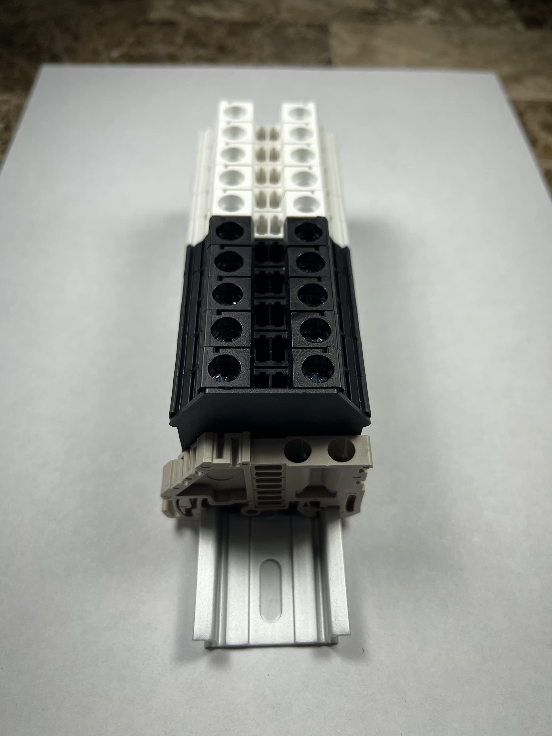 Bus Bar Dinkle DK10N-GN 10-Gang Terminal Block Combiner - 60A 600V DIN ...