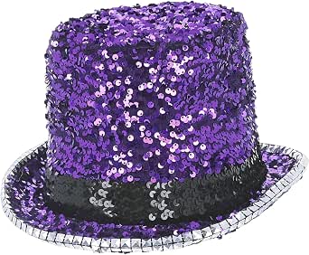 Amazon.com: Magician Costumes | Sequin Glinster Hat Showmaster Purple ...