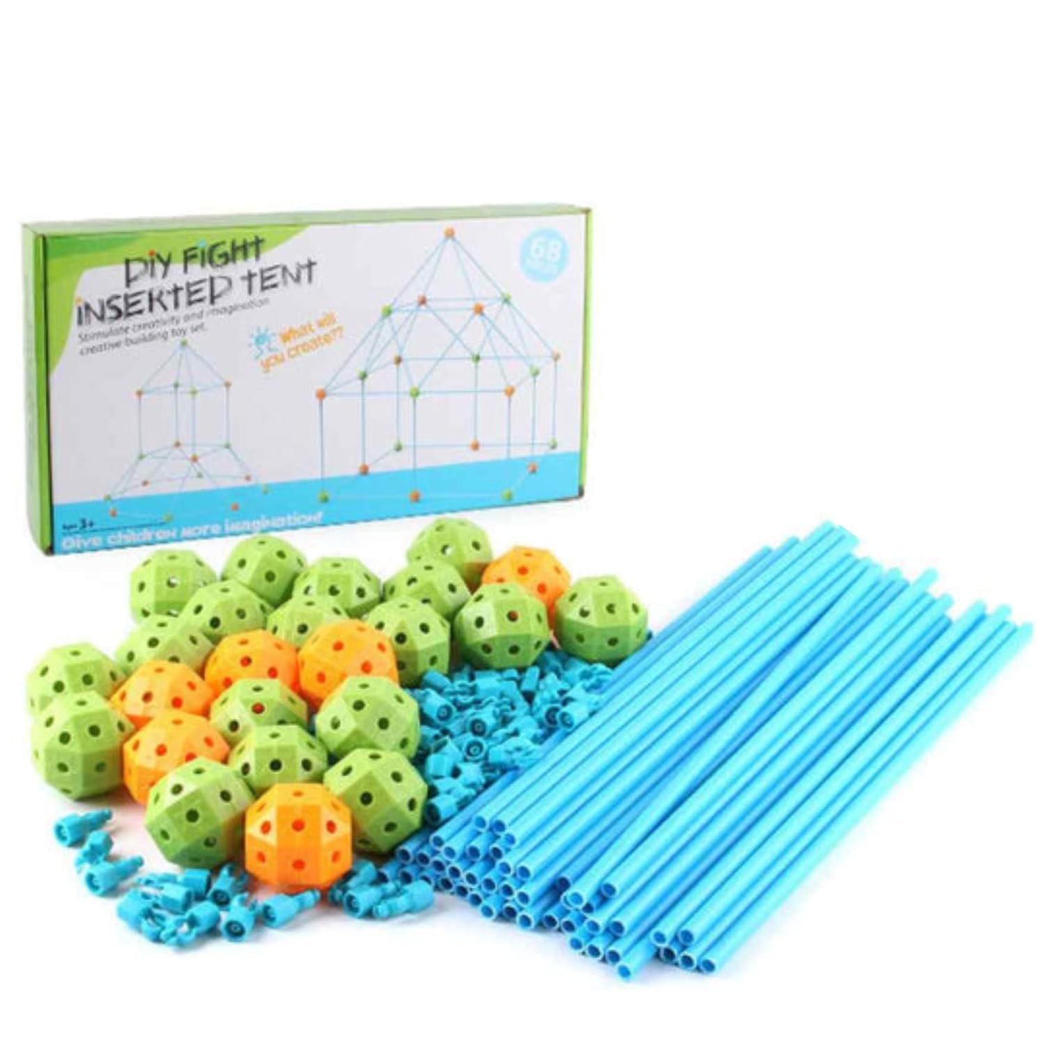 Buy Kidology Fort Building Kit 68 Pieces Construction STEM Toys ...