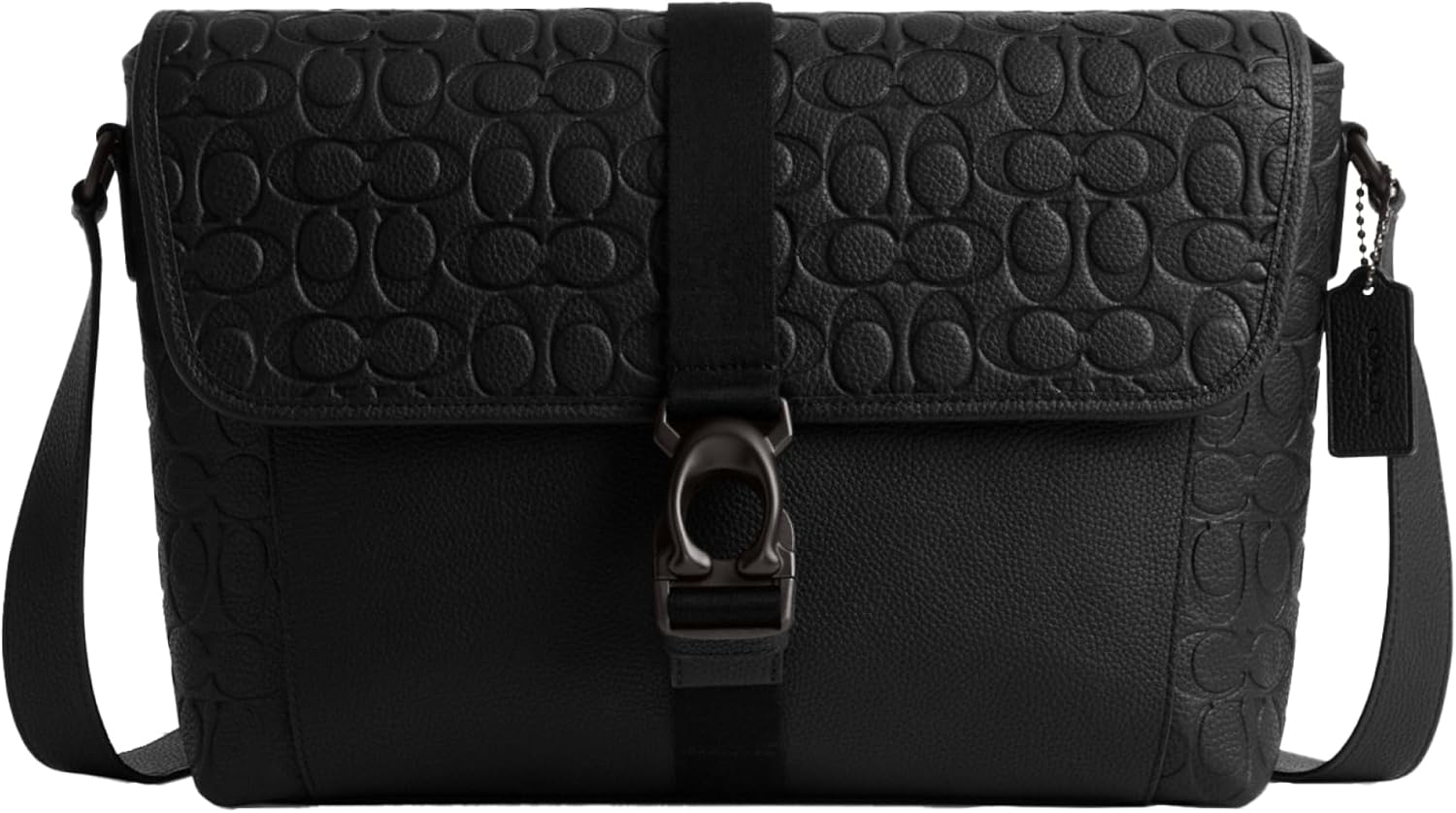 Amazon.com: Coach Beck Messenger in Signature Pebble Leather, Black ...