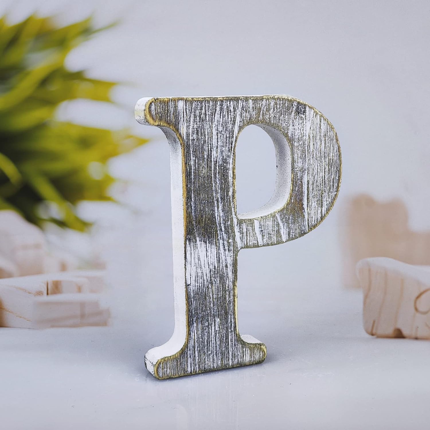 Amazon.com: WOODOUNAI 4 Inch Wood Letters Unfinished Rustic Wood ...
