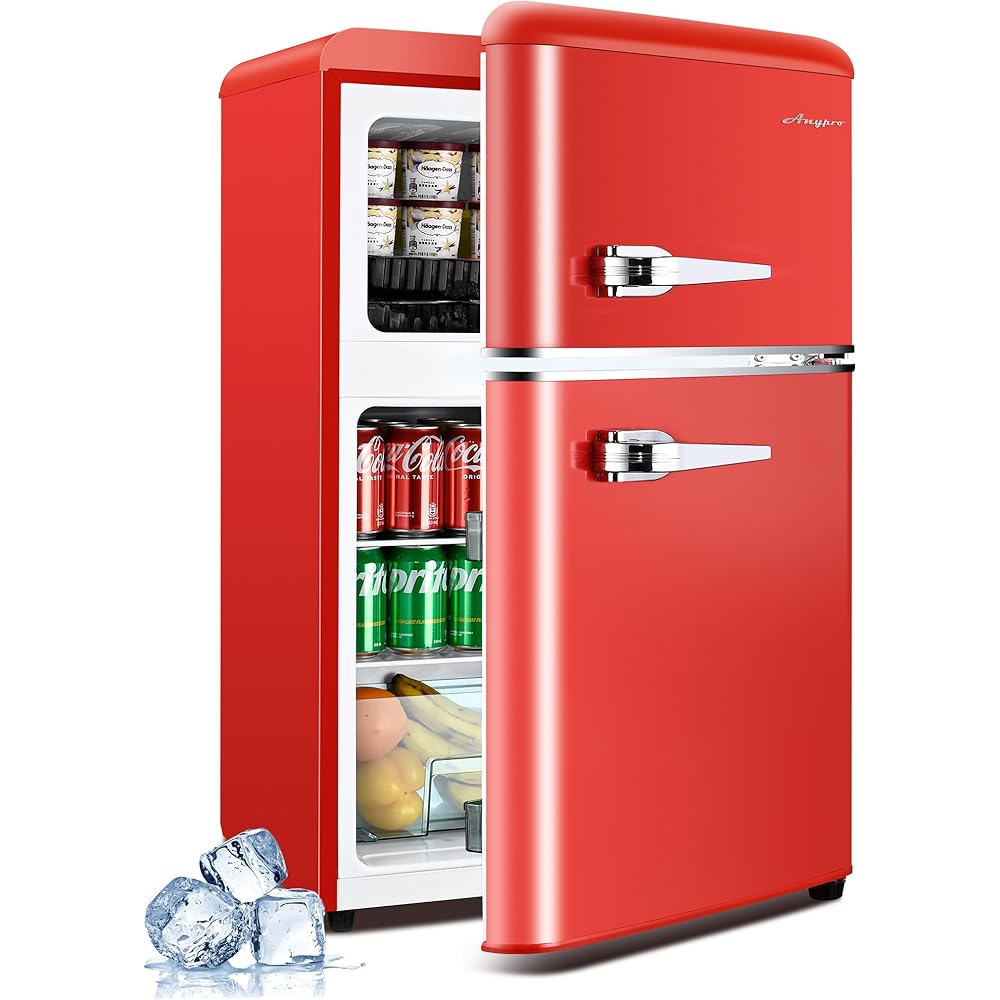 $35/mo - Finance 3.2 Cu.Ft Refrigerator, Fridge with Freezer, Retro ...