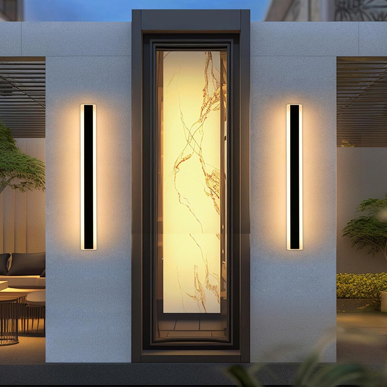 Mikeru 2pack 39.3inch Outdoor Wall Light Fixtures, 3000K Modern ...