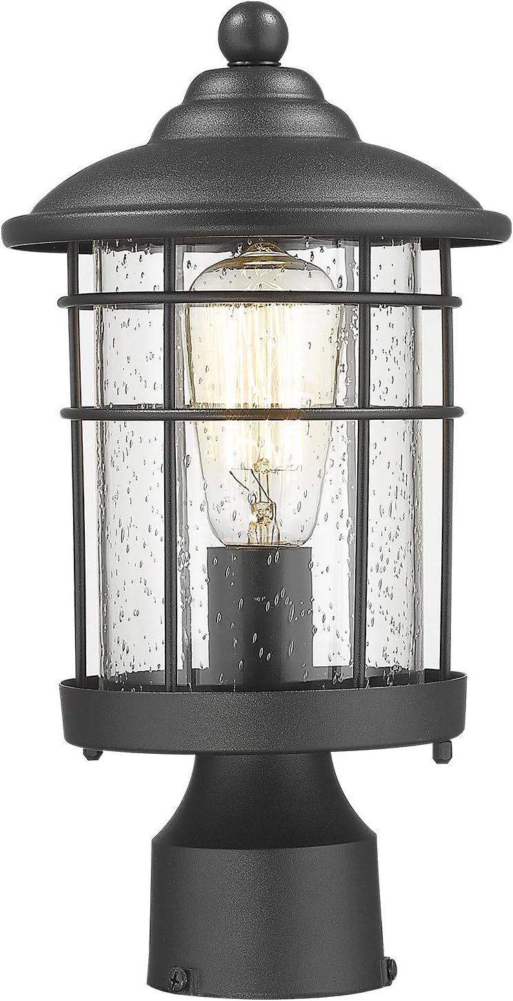 Emliviar Outdoor Post Light Waterproof Modern Lamp Post Lantern - Black ...