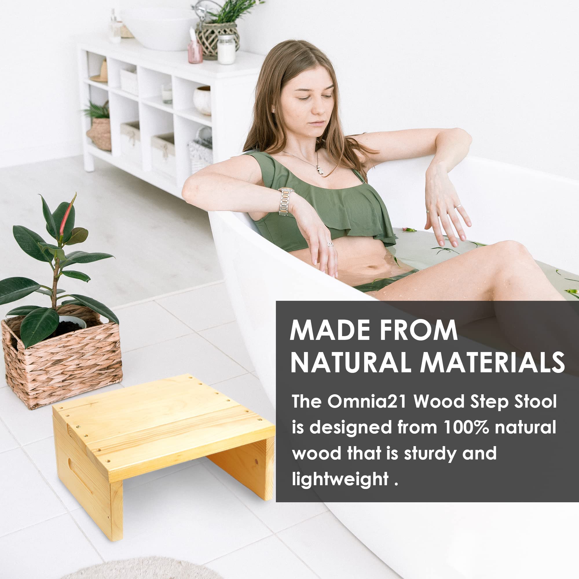 Wood Step Stool - Vintage Portable Wooden Steeping Single Step Stool ...