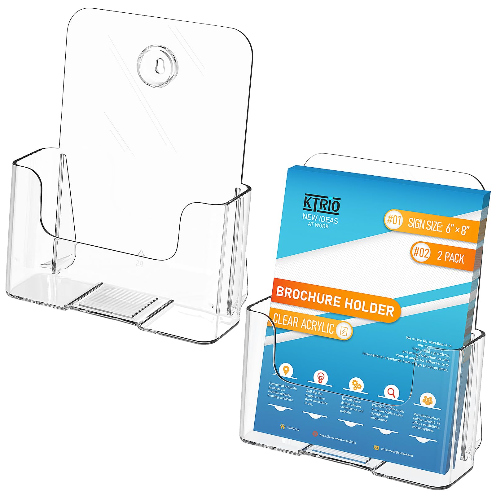Snapklik.com : Brochure Holder 6 X 8 Inch, Acrylic Flyer Holder Stand ...